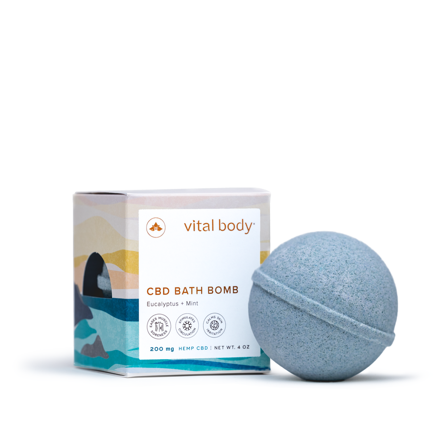 CBD Bath Bomb - Eucalyptus + Mint – Vital Body Therapeutics